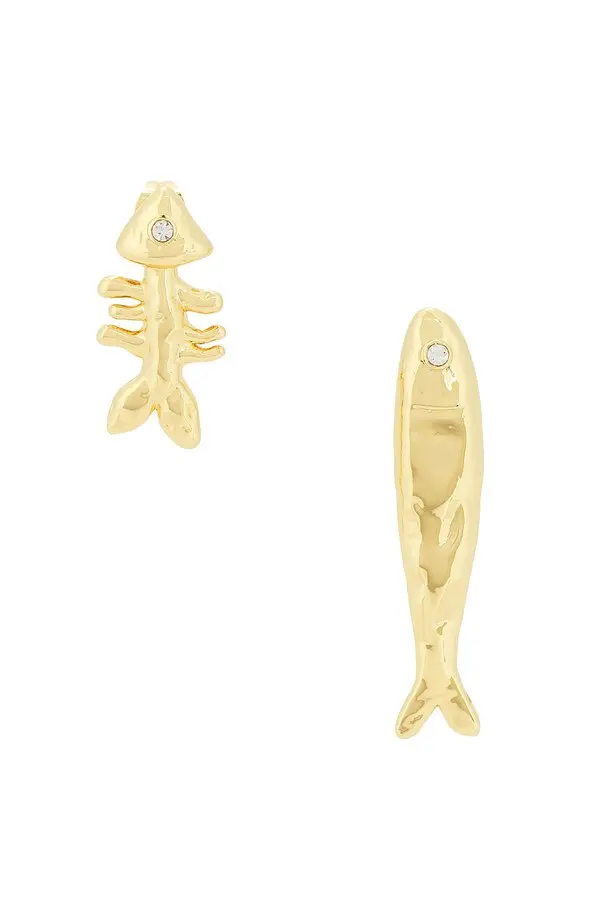 Éliou Sardine And Fishbone Earrings - Gold Plated
