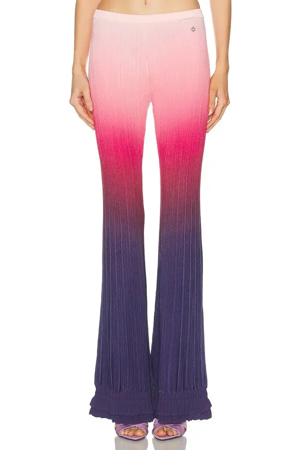 Casablanca Ruffle Trouser - Pink Gradient
