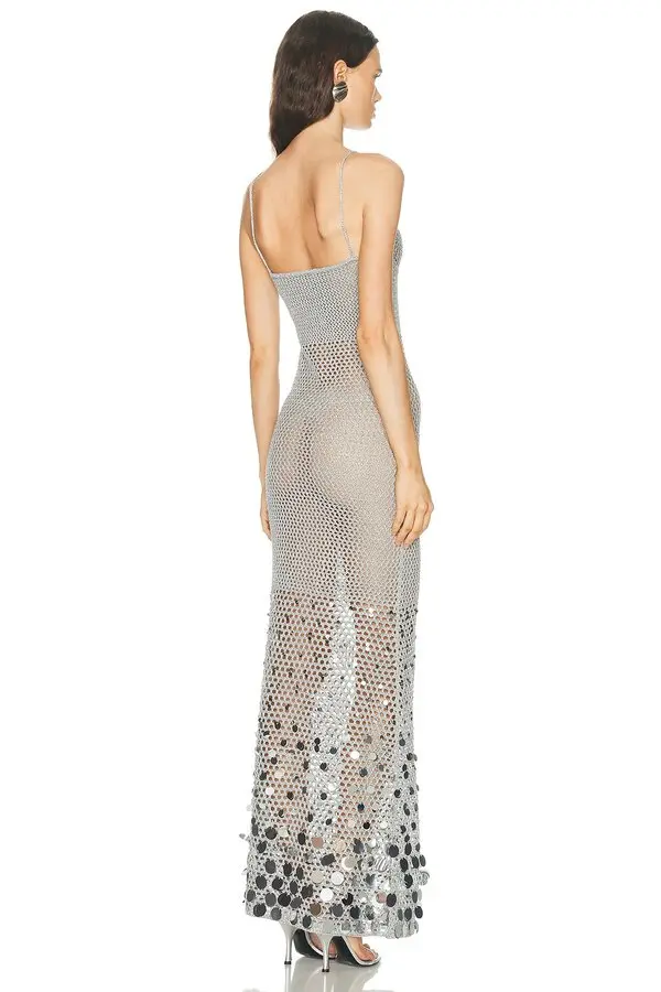 Casablanca Crochet Mirror Long Dress
