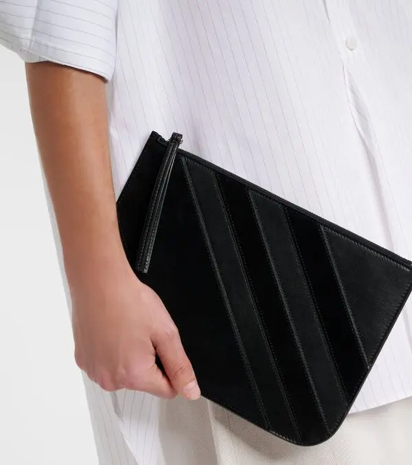 Phoebe Philo Pocket Leather And Suede Pouch