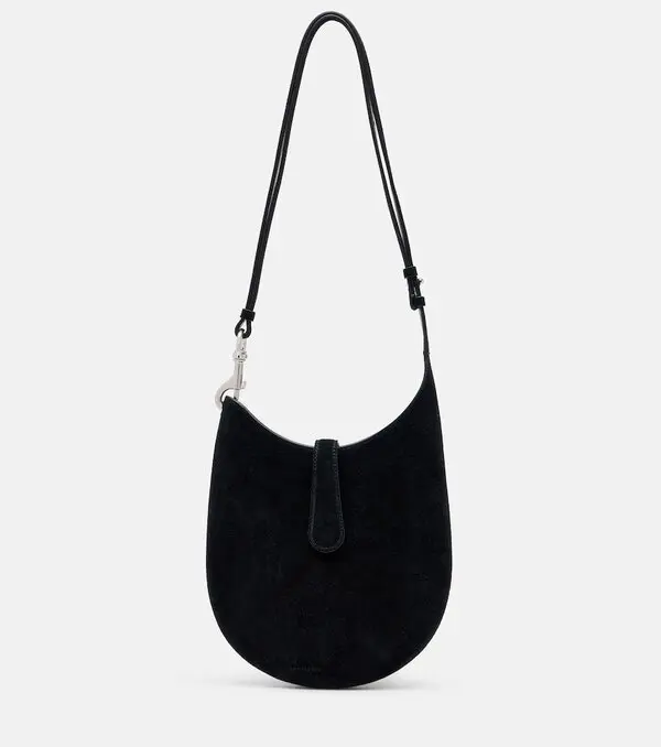 Phoebe Philo Mini Bean Sling Suede Shoulder Bag - Black