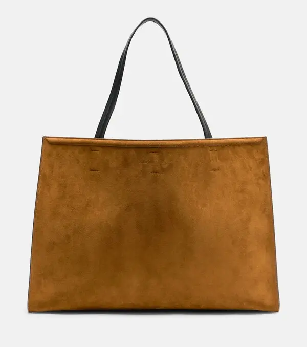 Phoebe Philo Large Slouch Cabas Suede Tote Bag - Brown