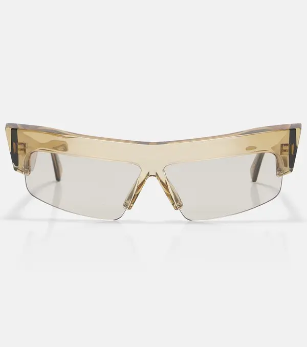 Phoebe Philo Sliced Cruise Rectangular Sunglasses - Yellow