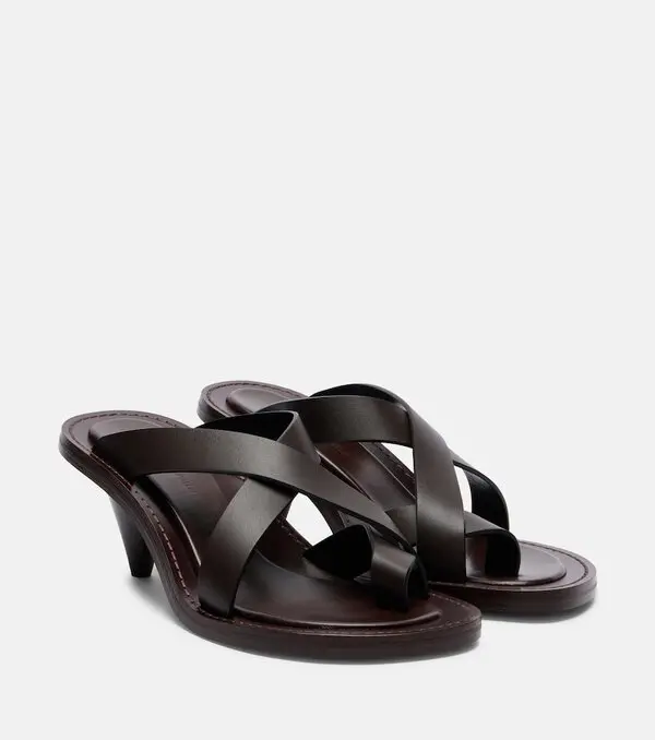 Phoebe Philo Leather Heeled Sandals - Brown