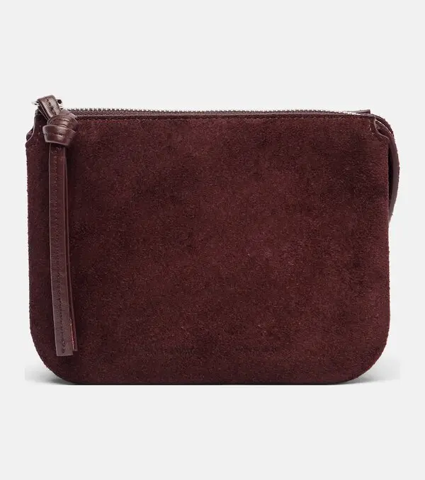 Phoebe Philo Pocket Gig Suede Pouch - Burgundy