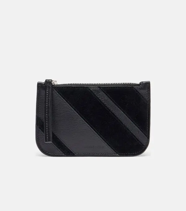 Phoebe Philo Leather And Suede Card Holder - Black