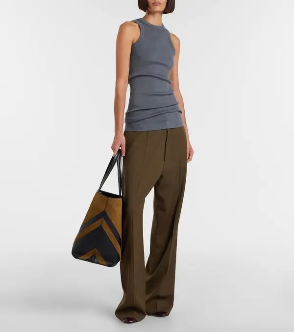 Phoebe Philo Pot Cabas Suede And Leather Tote