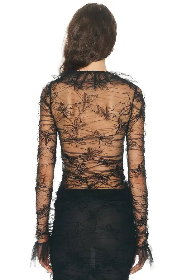 Blumarine Long Sleeve Top - Black