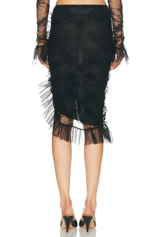 Blumarine Net Sheer Skirt