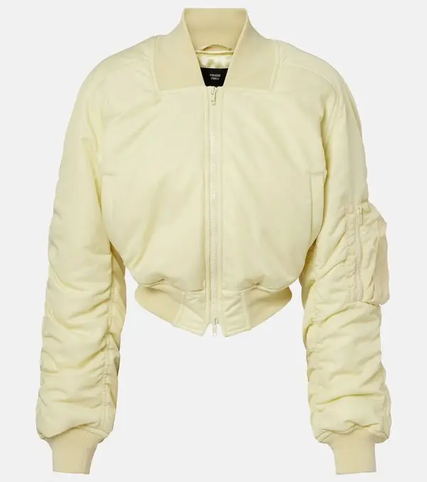 Phoebe Philo Cropped Bomber Jacket - Yellow