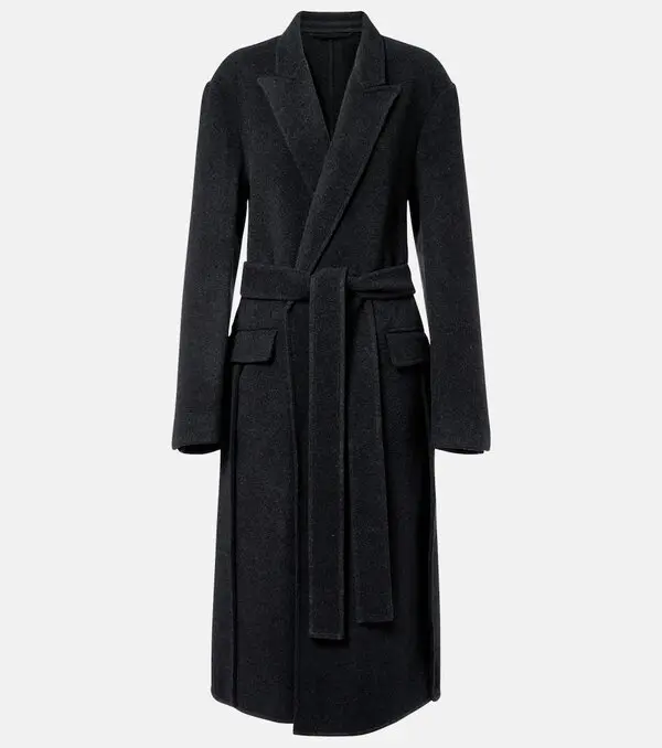 Phoebe Philo Wool Wrap Coat - Grey