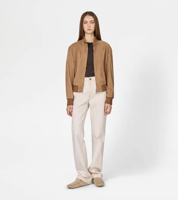 TOD'S Bomber Jacket In Pashmy Suede