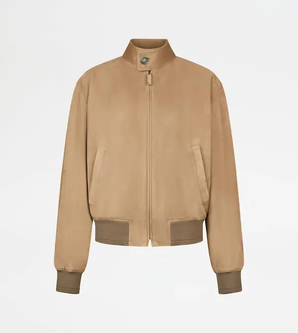 TOD'S Bomber Jacket In Pashmy Suede