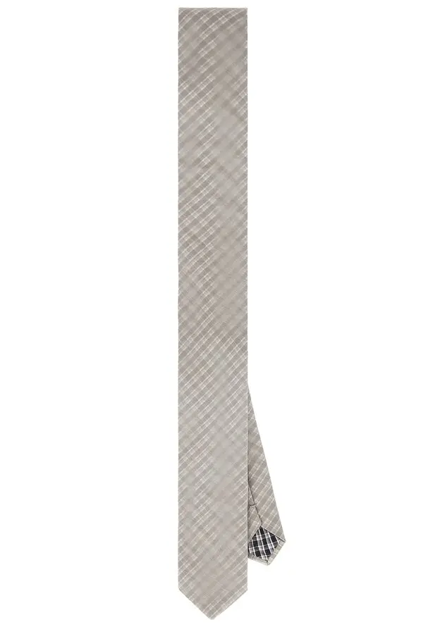 We11Done Check 2 Layered Tie - Grey