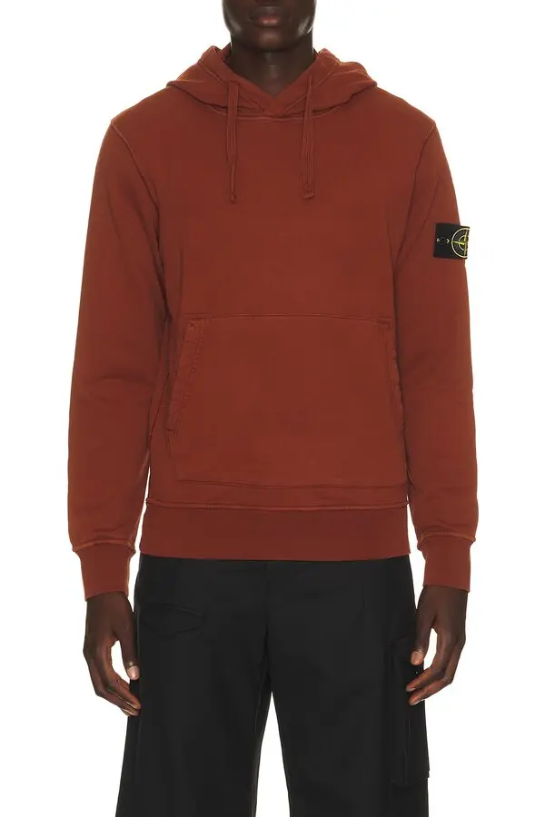 Stone Island Garment-dyed Hoodie - Brick Red