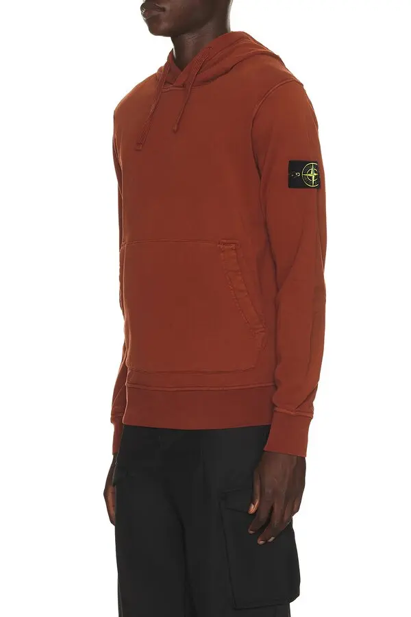 Stone Island Garment-dyed Hoodie - Brick Red