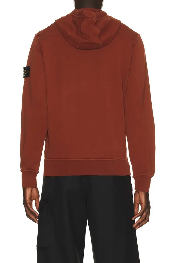 Stone Island Garment-dyed Hoodie - Brick Red