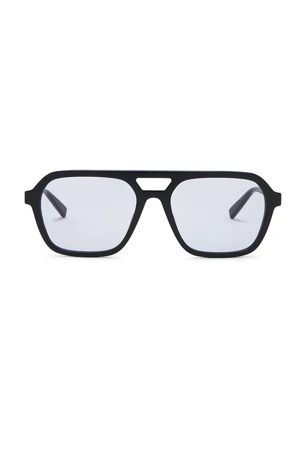 Saint Laurent Sl Logo Rectangle Sunglasses - Black & Light Blue