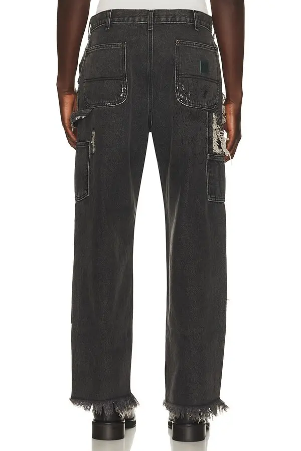 PALY HOLLYWOOD Busted Dbl Knee Jean - Black