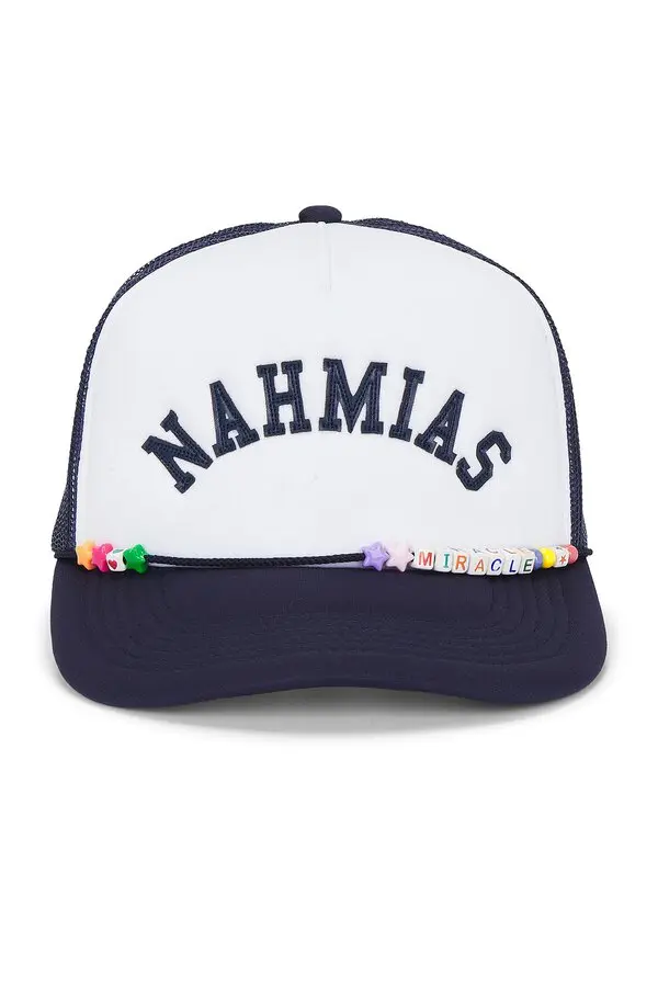 NAHMIAS Friendship Trucker Hat - Ocean & Black Stripe
