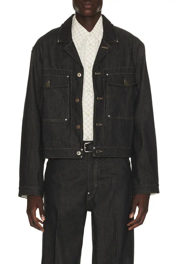 LEMAIRE Trucker Jacket With Studs - Slate