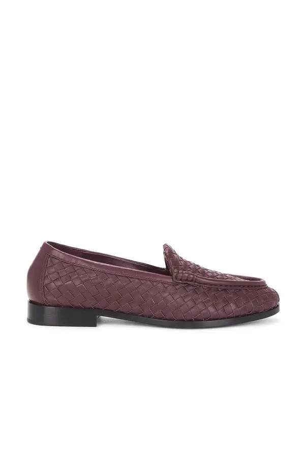 Bottega Veneta Loafer Intercciato Nappa Opaque In Brown - Deep Mahogany