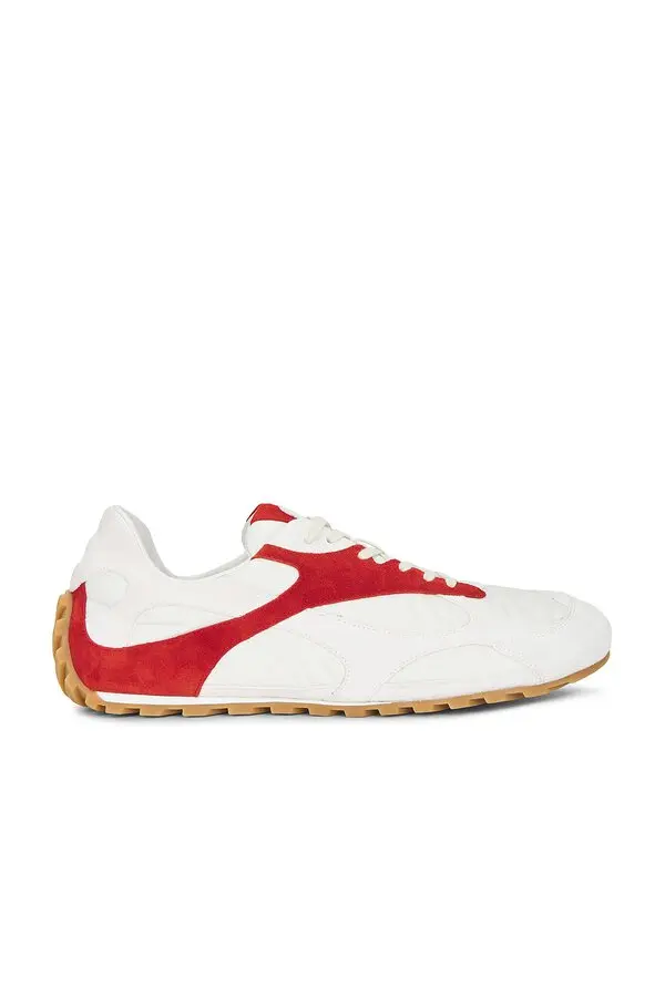 Bottega Veneta Orbit Flash Sneakers - Optic White & Cardinal