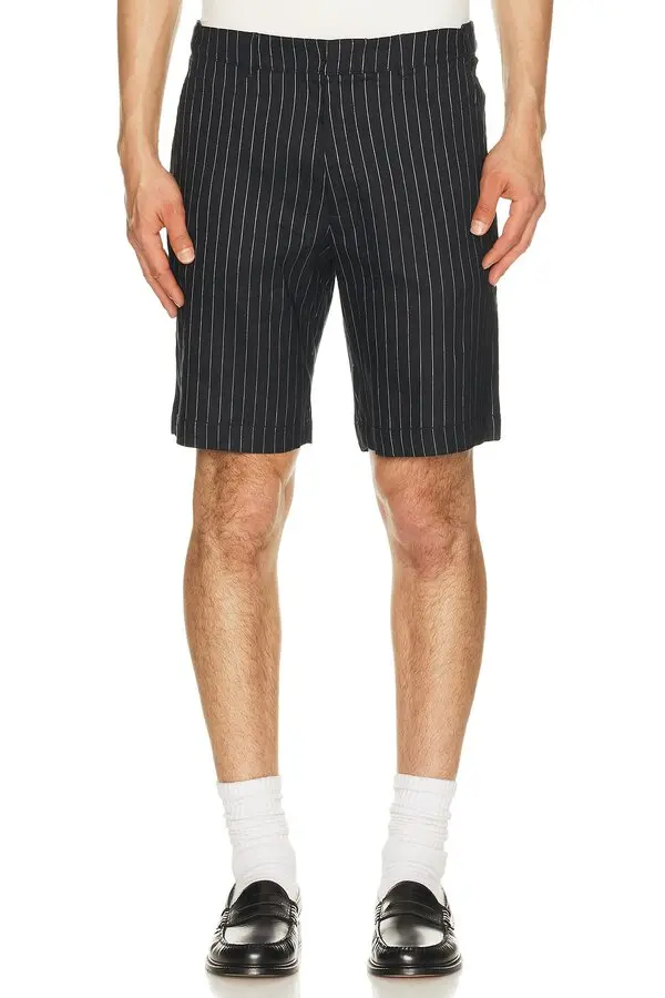 KHALHON Linen Stripe Club Shorts