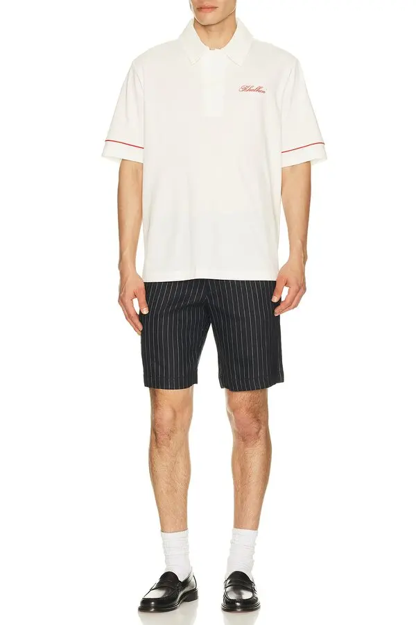 KHALHON Linen Stripe Club Shorts