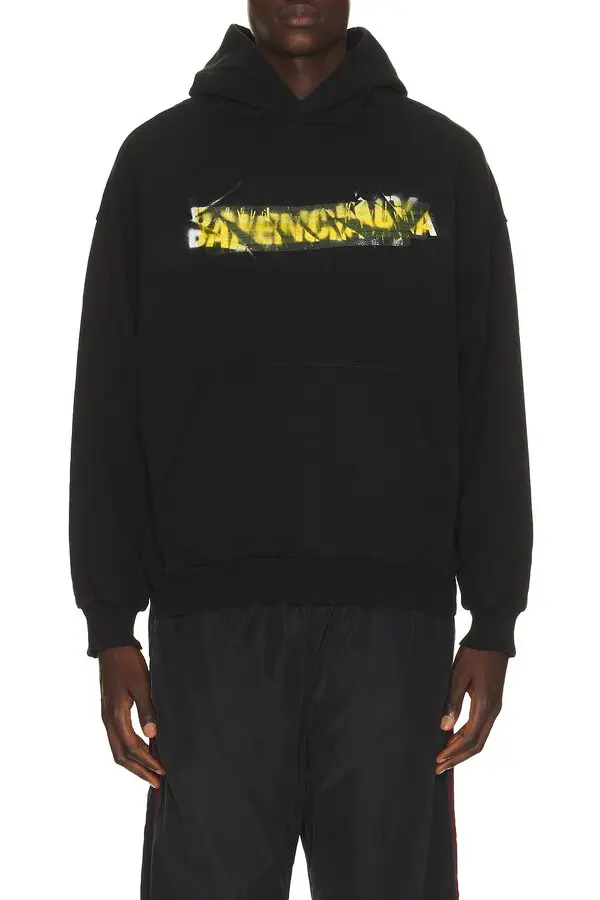 Balenciaga Medium Fit Hoodie - Black