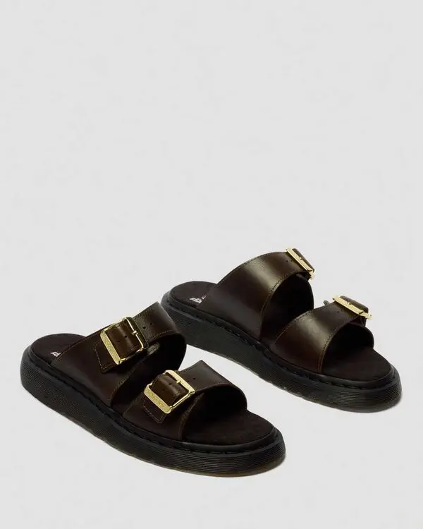 Dr. Martens Josef Two Strap Leather Sandals - Green