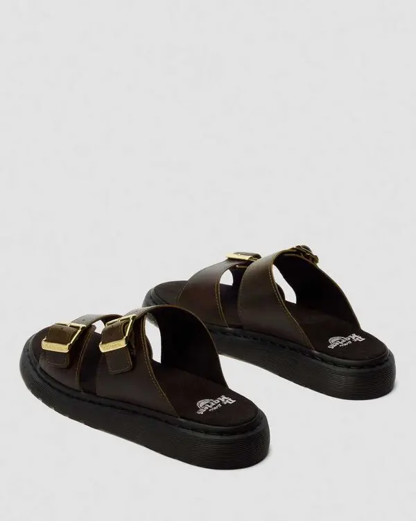 Dr. Martens Josef Two Strap Leather Sandals - Green