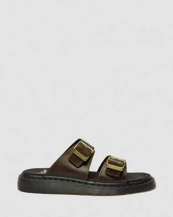 Dr. Martens Josef Two Strap Leather Sandals - Green