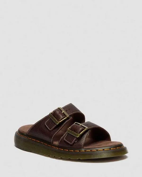Dr. Martens Josef Slide Leather Sandals - Brown