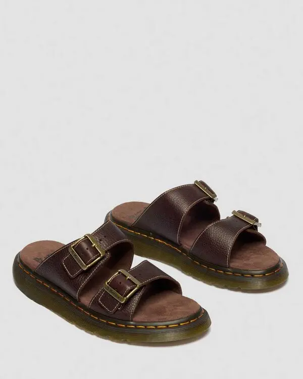 Dr. Martens Josef Slide Leather Sandals - Brown
