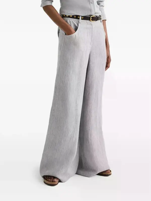 TWP Belted Wide Leg Trousers