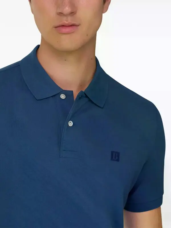 Boggi Milano Pique Button Polo Shirt - Blue