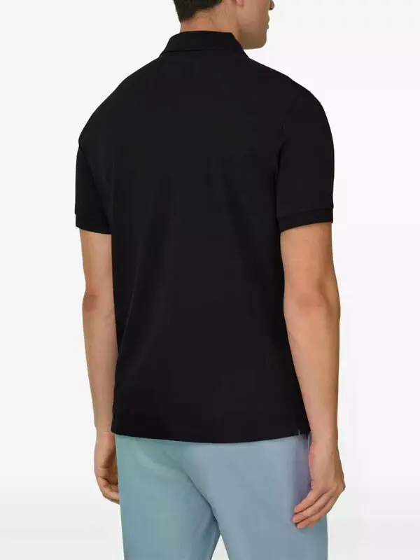 Boggi Milano Flocked Pique Polo Shirt - Black