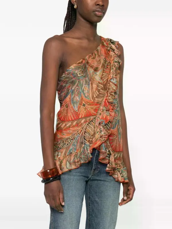 Etro Ruffled Paisley Top