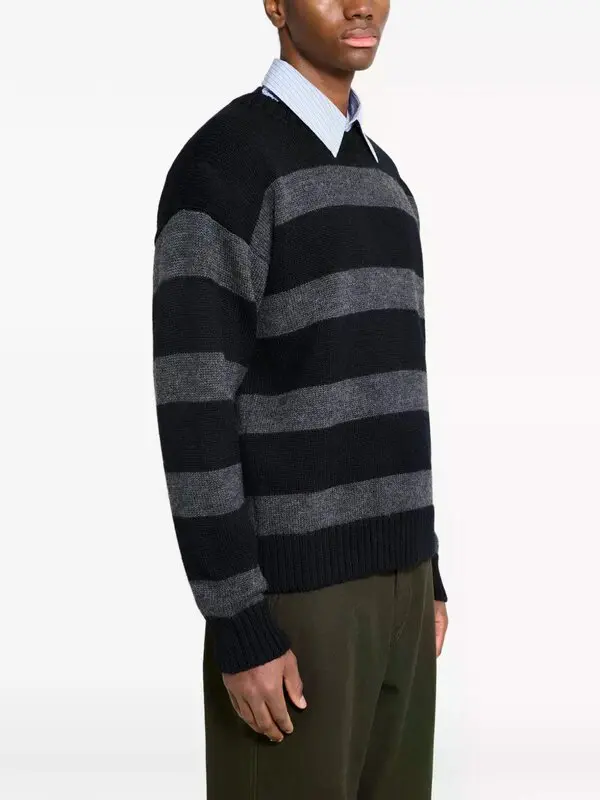 MARGARET HOWELL Striped Crew Sweater
