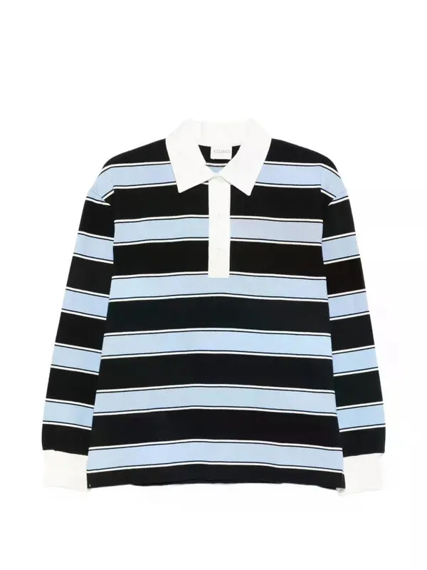 Closed Striped Polo Top - Blue