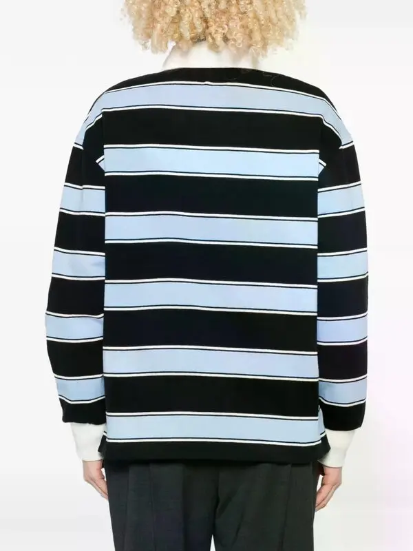 Closed Striped Polo Top - Blue