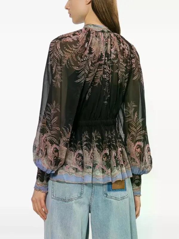 Zimmermann Floral Print Blouse - Black
