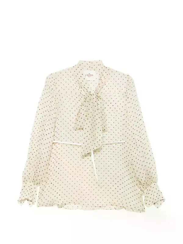 CRIDA MILANO Polka-dot Long Sleeve Blouse