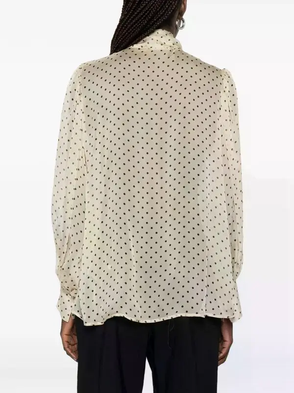 CRIDA MILANO Polka-dot Long Sleeve Blouse