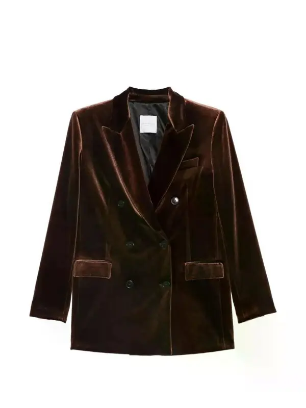 Black Label Double-breasted Velvet Blazer