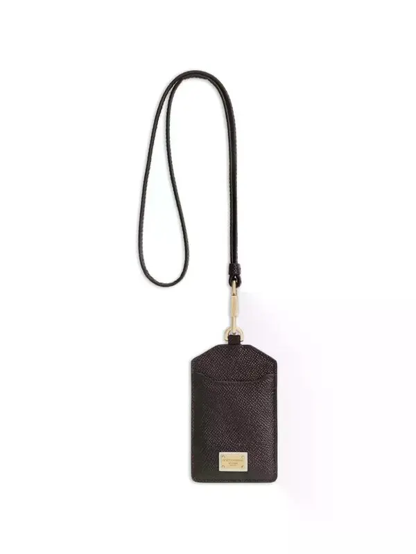 Dolce & Gabbana Dauphine Calfskin Keychain With Plate - Red