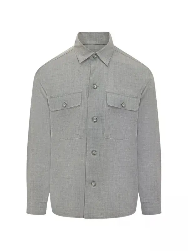 BOSS Patch-pocket Overshirt - Grey