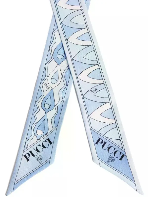 Emilio Pucci Mixed Print Silk Scarf