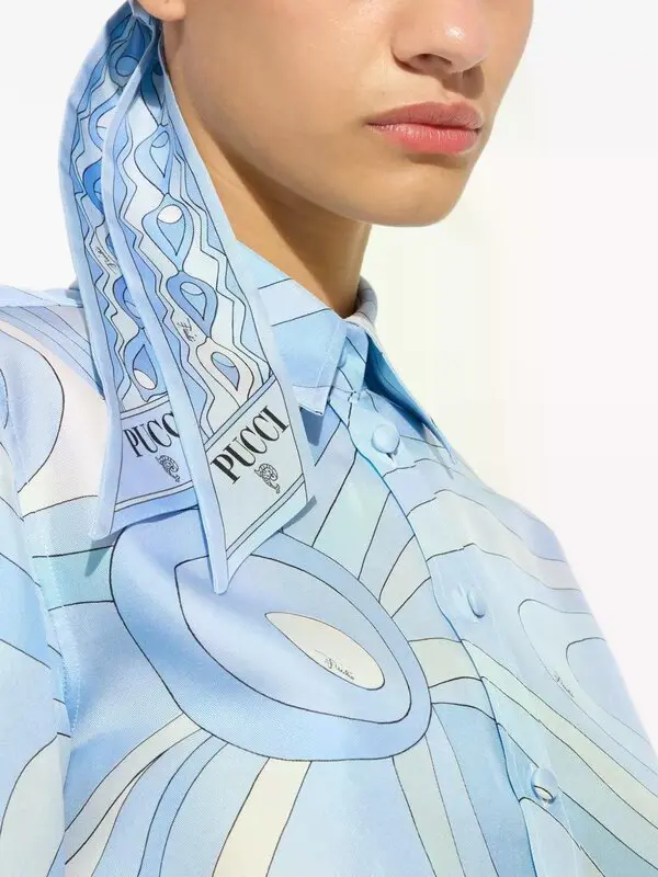 Emilio Pucci Mixed Print Silk Scarf